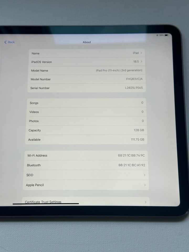 Apple iPad Pro 3rd Gen 128GB Unlocked - 11 in - Space Grey - With Apple ...