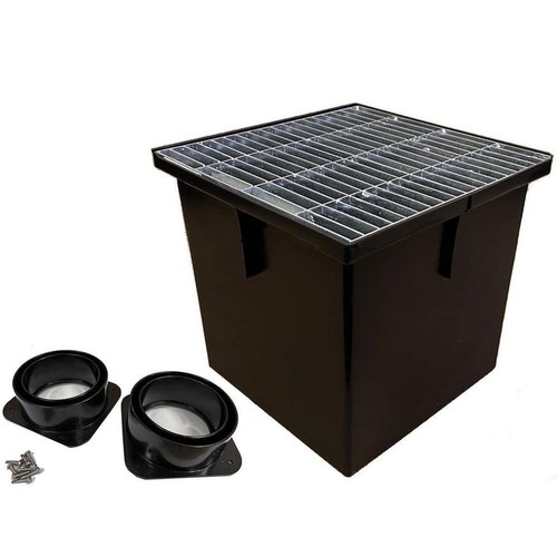 U.S. TRENCH DRAIN Catch Basin 13" w/ Galvanized Steel Removeable Grate ...