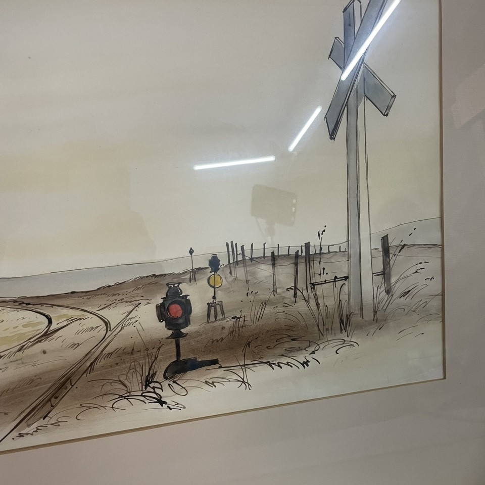 VTG Frederic James Original Watercolor Railroad Switch Signed by Artist ...