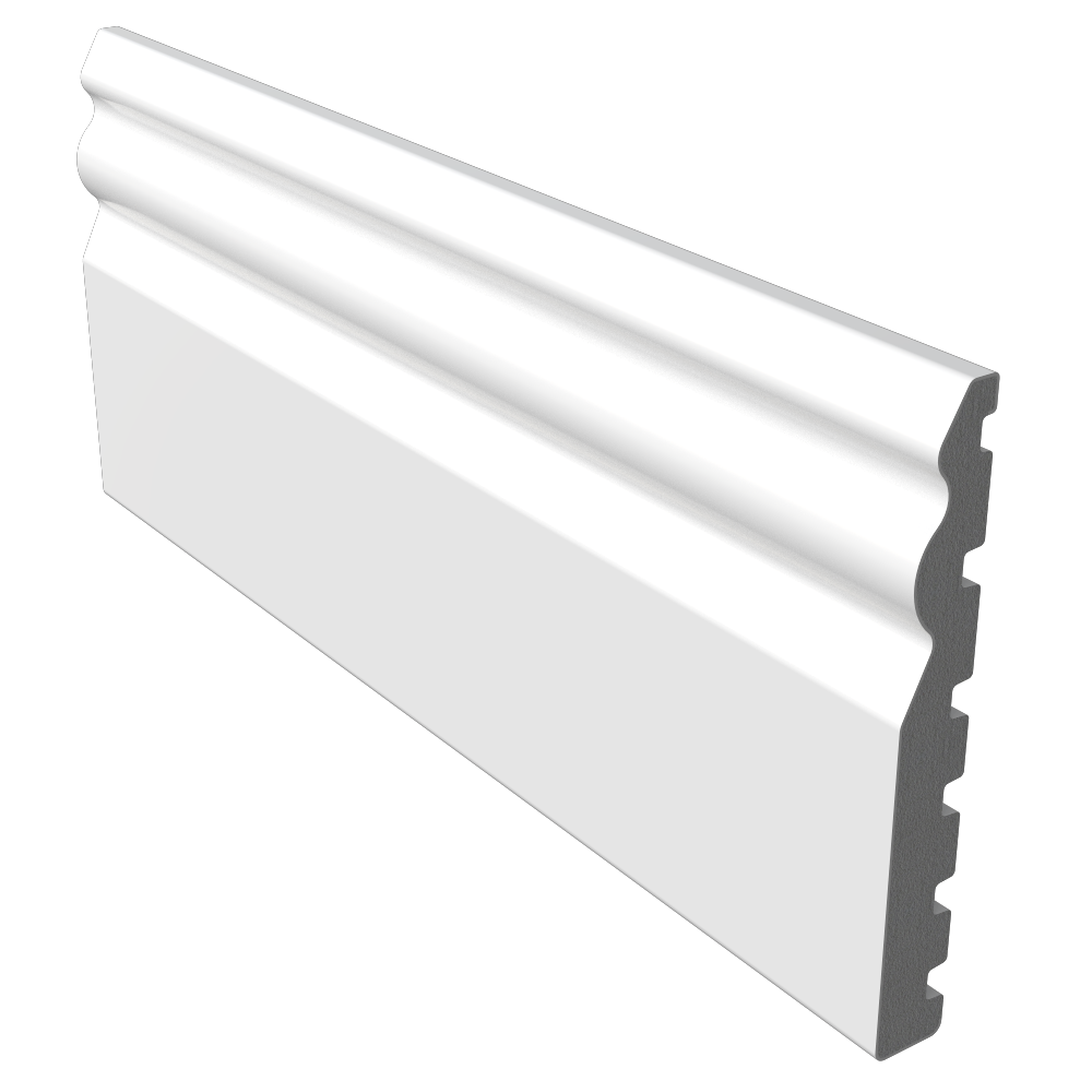 Plastic Skirting Torus / Ogee PVC Board 100mm 4", 125mm 5" or 140mm 5.5 ...
