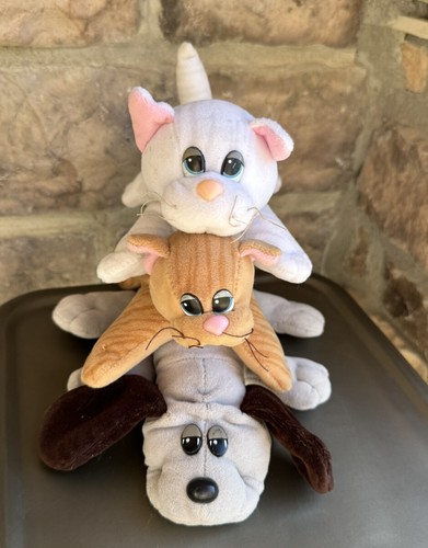 Vintage Pound Puppies & Purries Small Plush Lot of 3 Dog & Cats Kittens ...