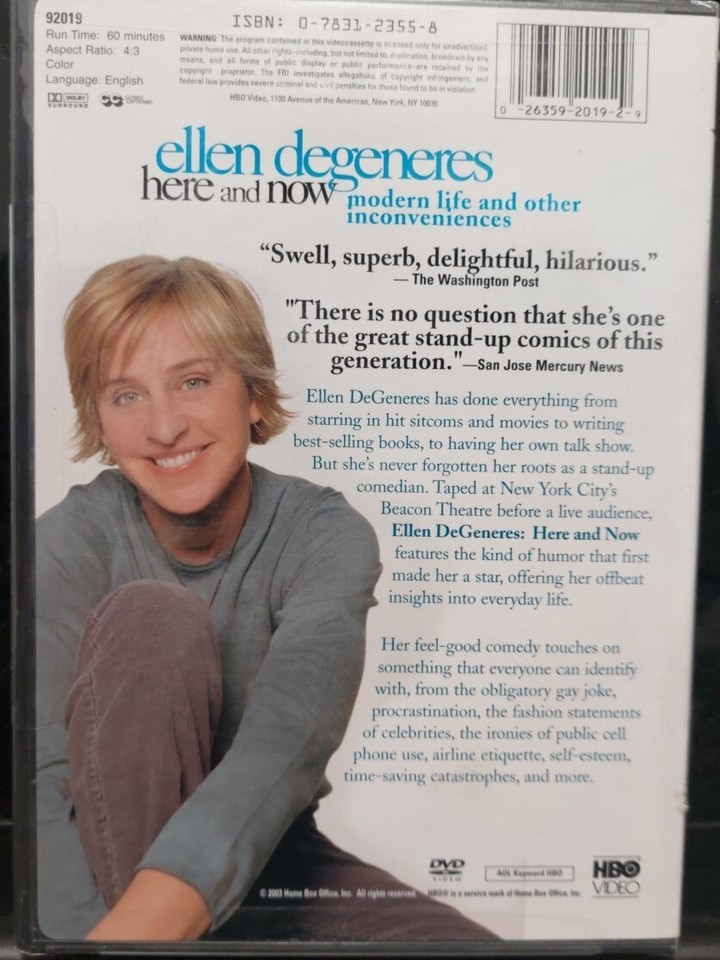 Ellen DeGeneres: Here and Now (DVD, 2003) 26359201929| eBay