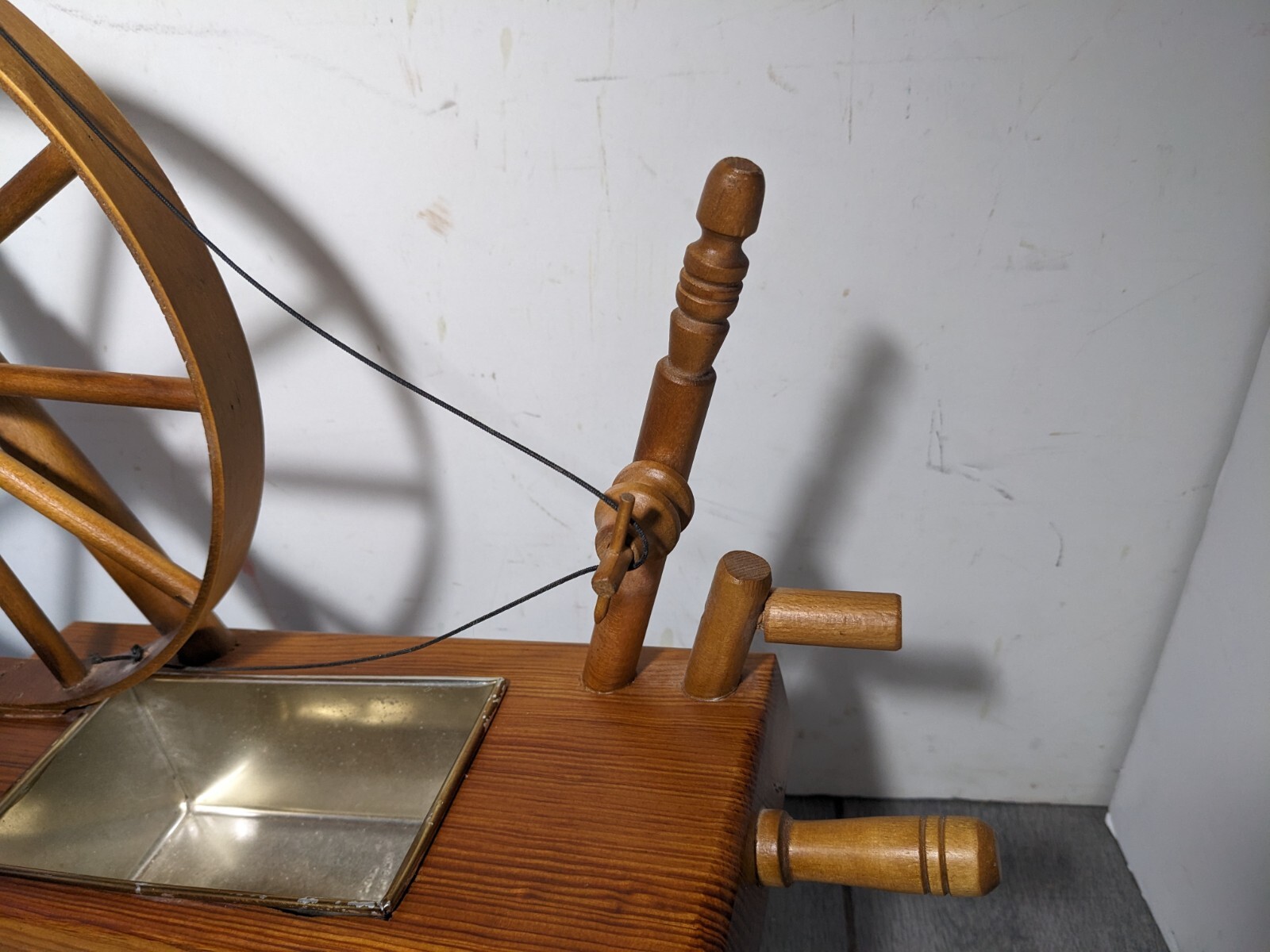 Vintage Mini Tabletop Wood Spinning Wheel Planter - Rustic Primitive ...