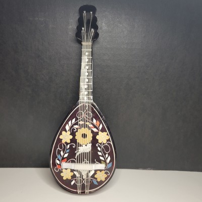 Antique Inlaid Mandolin Music Box Red Acrylic Plays "Come Back To ...