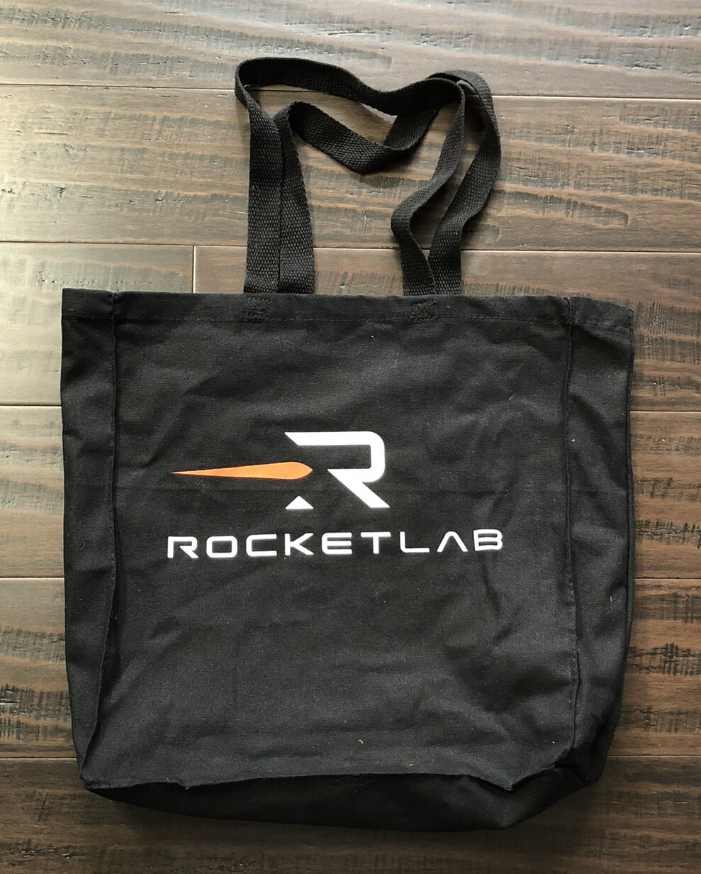 Rocket Lab Fabric Tote Bag Black Logo Advertising 14.… - Gem