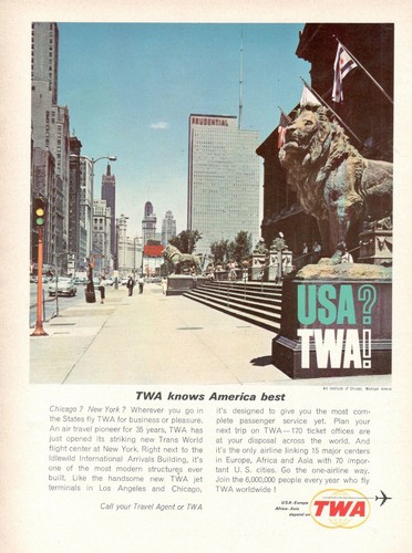 Twa Trans World Airlines 1962 Vintage Advertising Art Institute of ...