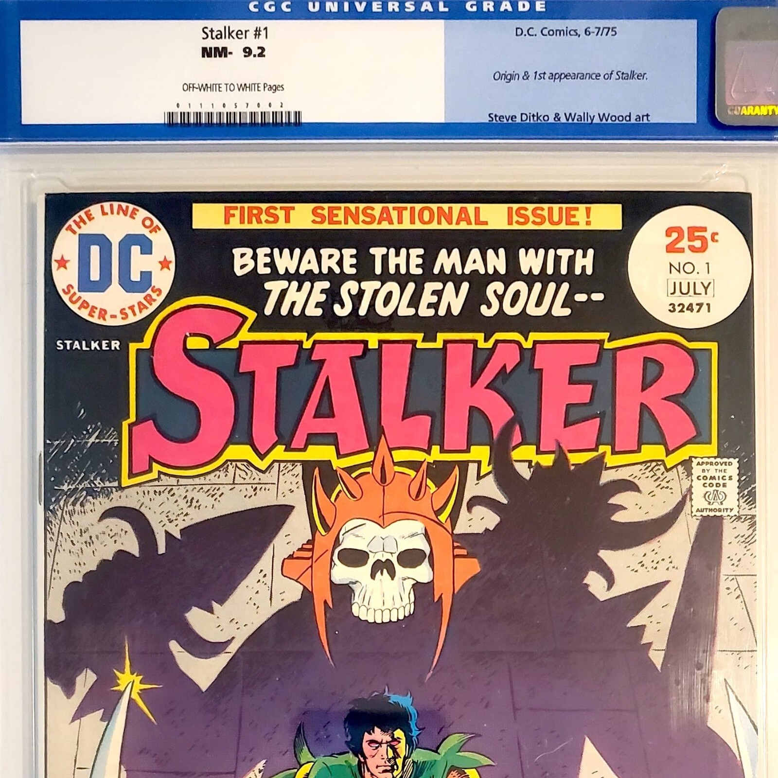 STALKER #1 CGC 9.2 +BONUS key 1st issue Steve Ditko Wally Wood old ...