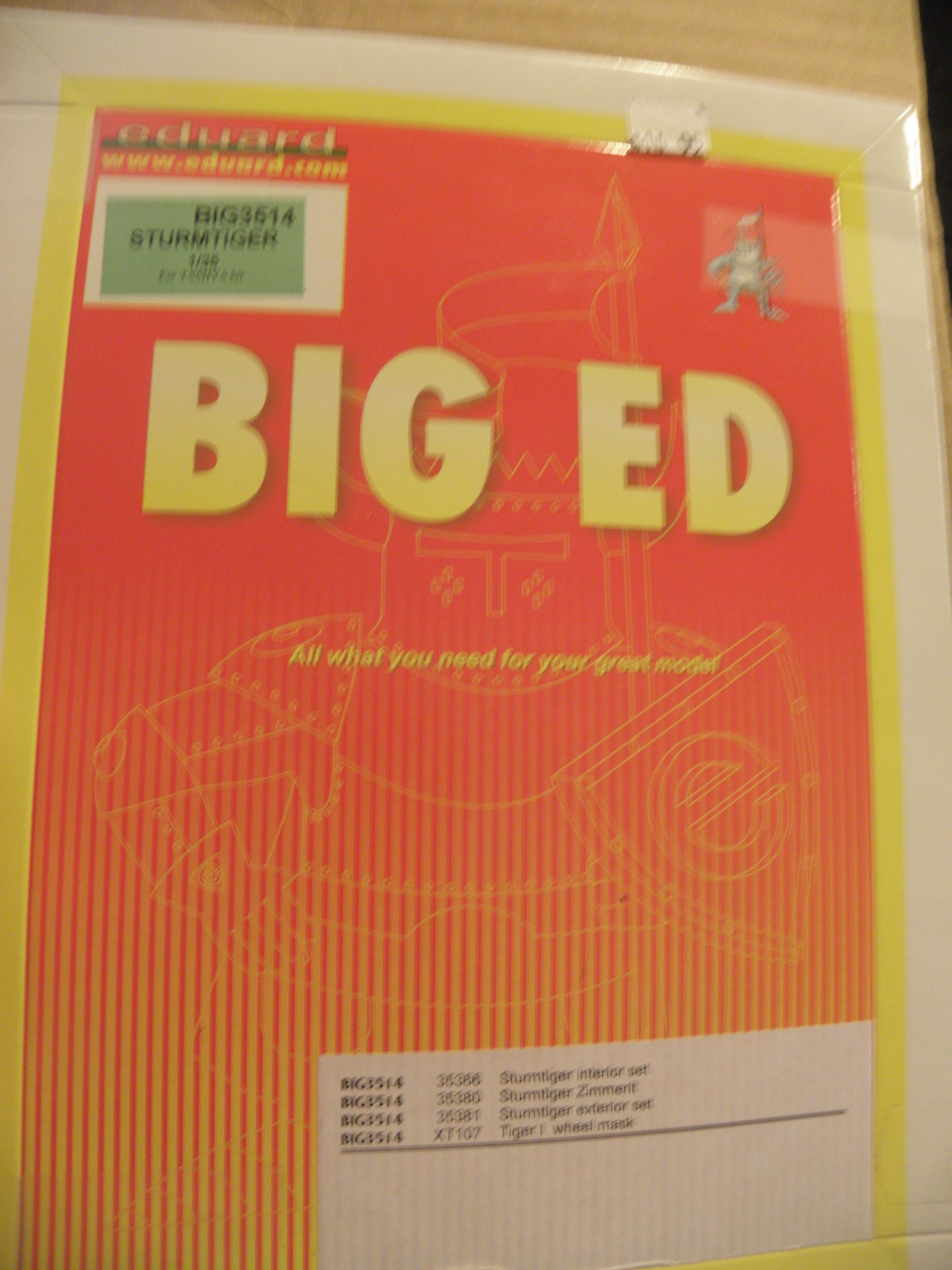 EDUARD BIG RED 1/35 #3514 STURMTIGER ZIMMERETT (TAMIYA) SEE DESCRIPTION ...