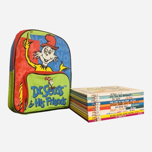 Dr Seuss Sam-I-Am Backpack With Lot Of 10 Beginner And Bright And Early ...