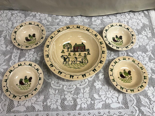 Metlox - Poppytrail - Vernon Homestead Provincial Vegetable Bowl & 4 ...