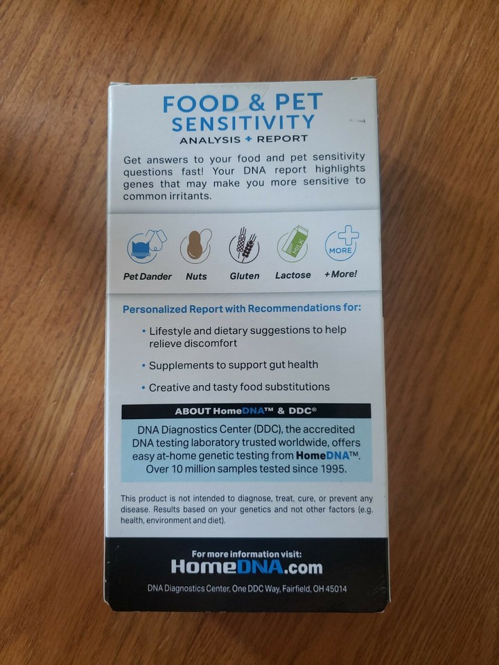 Home DNA Collection Kit - Food and Pet Sensitivity Analysis and Report ...