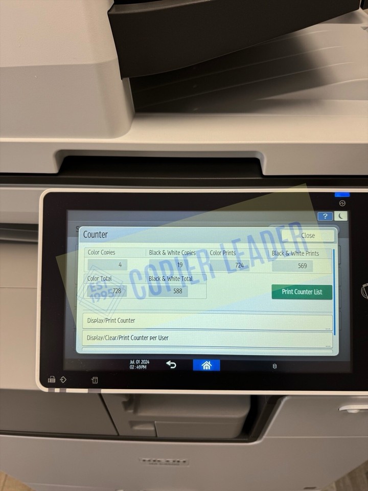 Ricoh IM C4500 ( 2K Meter Only ) Color Copier Printer Scan Fax Finisher ...