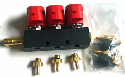 VALTEK TYPE 30 AUTOGAS LPG 3 CYLINDER INJECTORS RAIL OMVL ROMANO BI-GAS ...