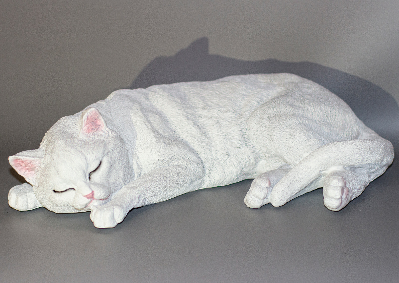 Cremation Urn Pet Ashes Sleeping Cat White Memorial Sculpture Grave ...