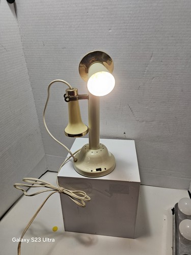 Vintage Antique Candlestick Telephone Phone Desk Electric Lamp 11 ...