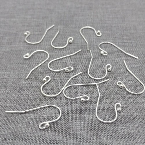 10prs of 925 Sterling Silver Ear Wires Ball End Wire 0.6mm Earring ...