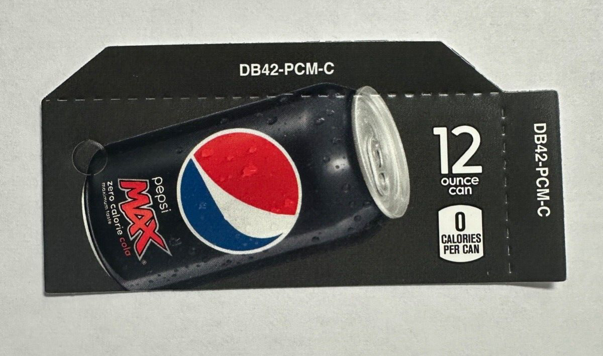 Pepsi Max Vending Machine Flavor Strip 12oz For Vendo, Dixie Narco | eBay