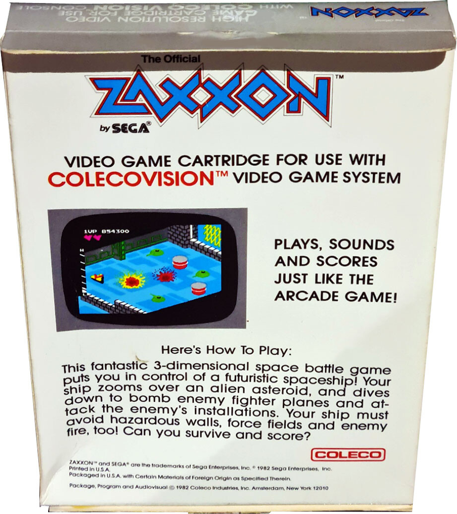 Zaxxon Colecovision Cartridge, Vintage 1982 Collectible, Mint in Sealed ...