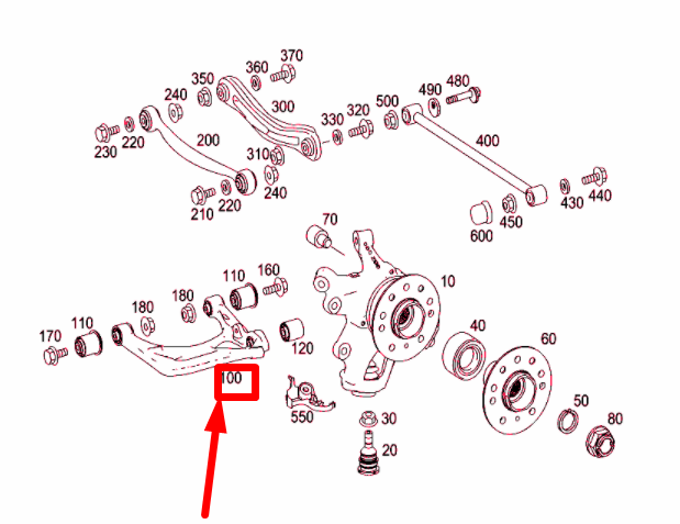 A1643501906 MERCEDES BENZ W251 R Class Control Arm Rear Left HL Only ...