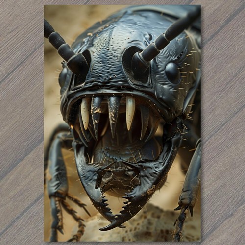 POSTCARD Ant Macro Scary Teeth Close Up Strange Doctor Weird Creepy Bug ...