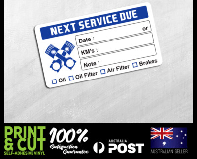 10x Next Service Due Label Mobile Mechanic Stickers OIL CHANGE 35x65mm ...