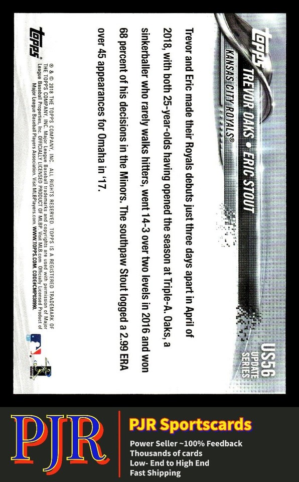 2018 Topps Update #US56 Trevor Oaks / Eric Stout Rookie Kansas City ...