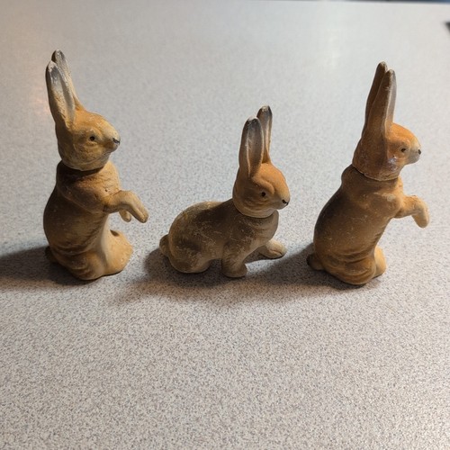 Vintage Easter Bunny Candy Container German Rabbit US Zone Paper Mache ...