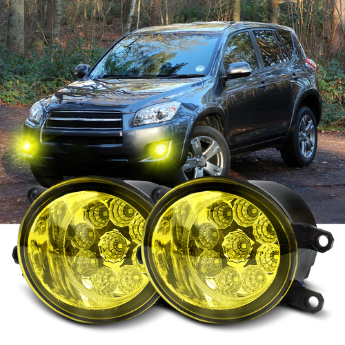 For Toyota RAV4 2006-2012 Pair Bumper Yellow Fog Lights Driving Lamps ...