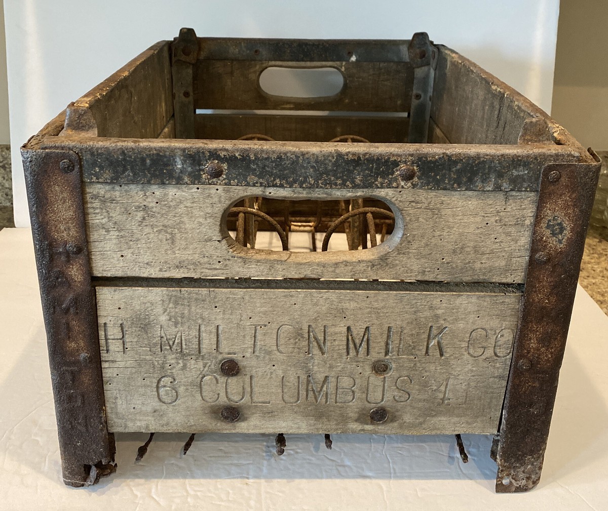 Decorative Wooden Milk Crates Vintage Wooden Milk Crate W/ Glass