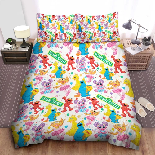 Elmo Dancing Duvet Cover 2/3pc Sesame Street Bedding Set Single Double ...