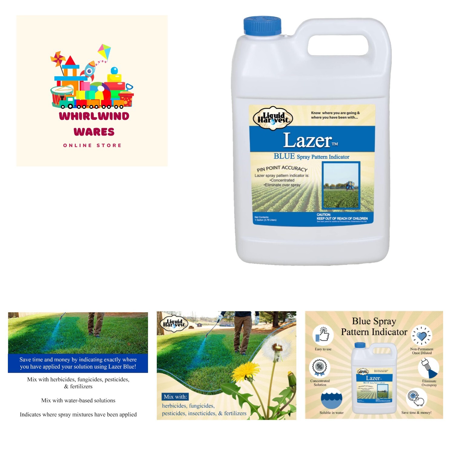 Lazer Blue Concentrated Spray Pattern Indicator - 1 Gallon 128 Ounces ...