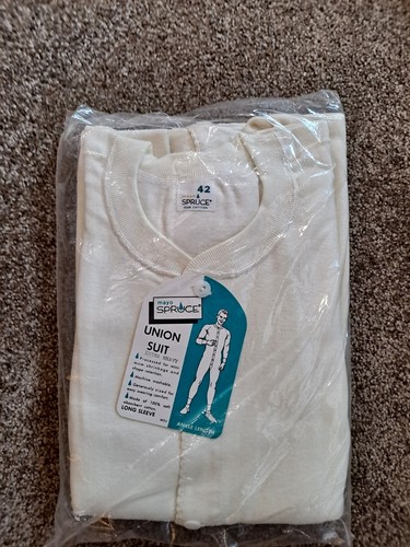 Vintage Mayo Spruce White Union Suit Long Sleeve Size 42 Extra Heavy ...