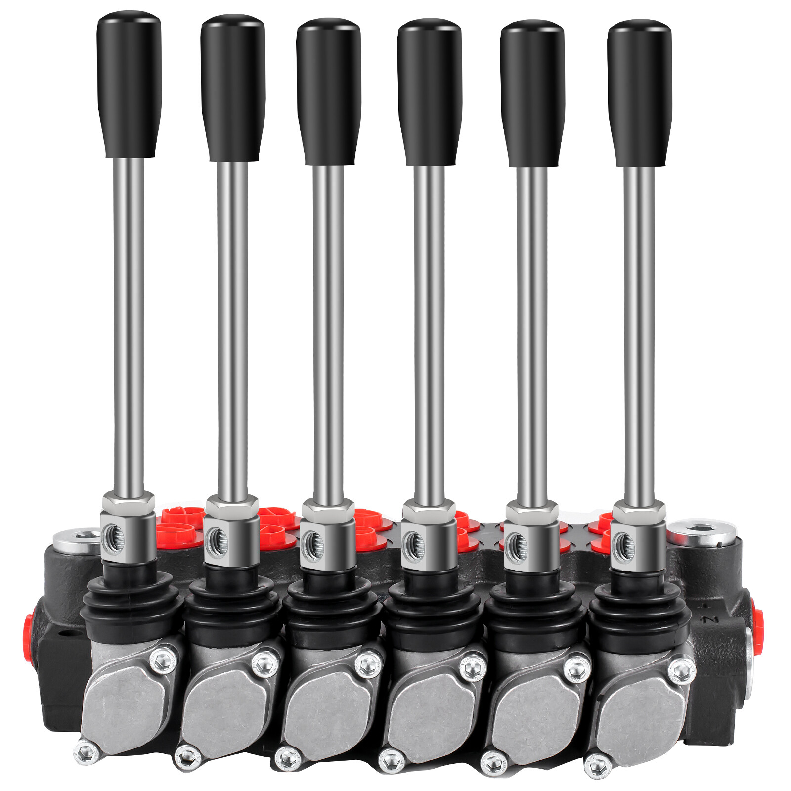 Hydraulic Backhoe Directional Control Valve w/ 2 Joysticks, 6 Spool, 11 ...