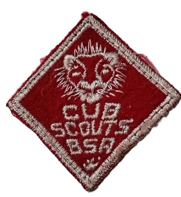 BSA Rank Advancement Patch: LION Cub Scout silver on red | eBay