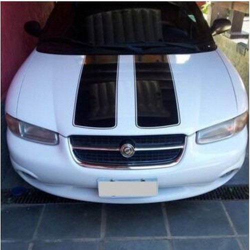 Car Decals Rally Outline stripes Racing 39'' Vinyl Hood Rear Stickers ...