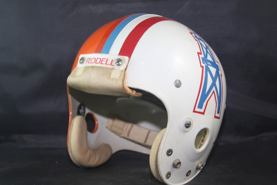 Vtg 1971 Riddell TK Suspension Football Helmet Kra Lite Custom Oilers ...