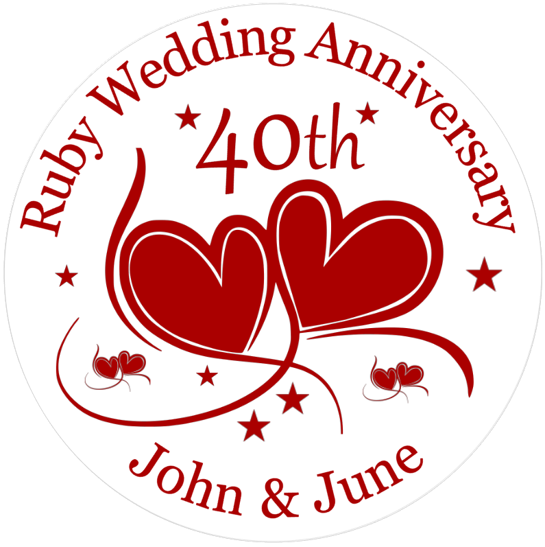 40th Wedding Anniversary Logo Birthday Badge And Label 40th