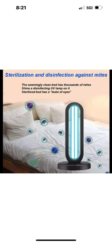 LUMIVYX HALOCLEAN LIGHT BED BUG KILLER UV-C SANITIZER/ OZONE GENERATOR ...