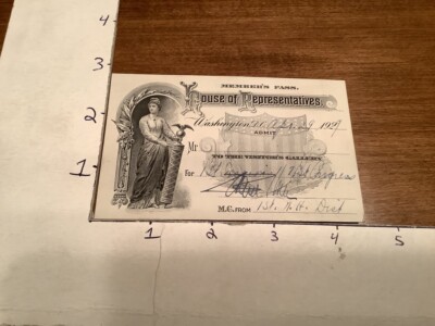 Vintage Early -- 4-29- 1929 member's pass HOUSE OF REPRESENTATIVES | eBay