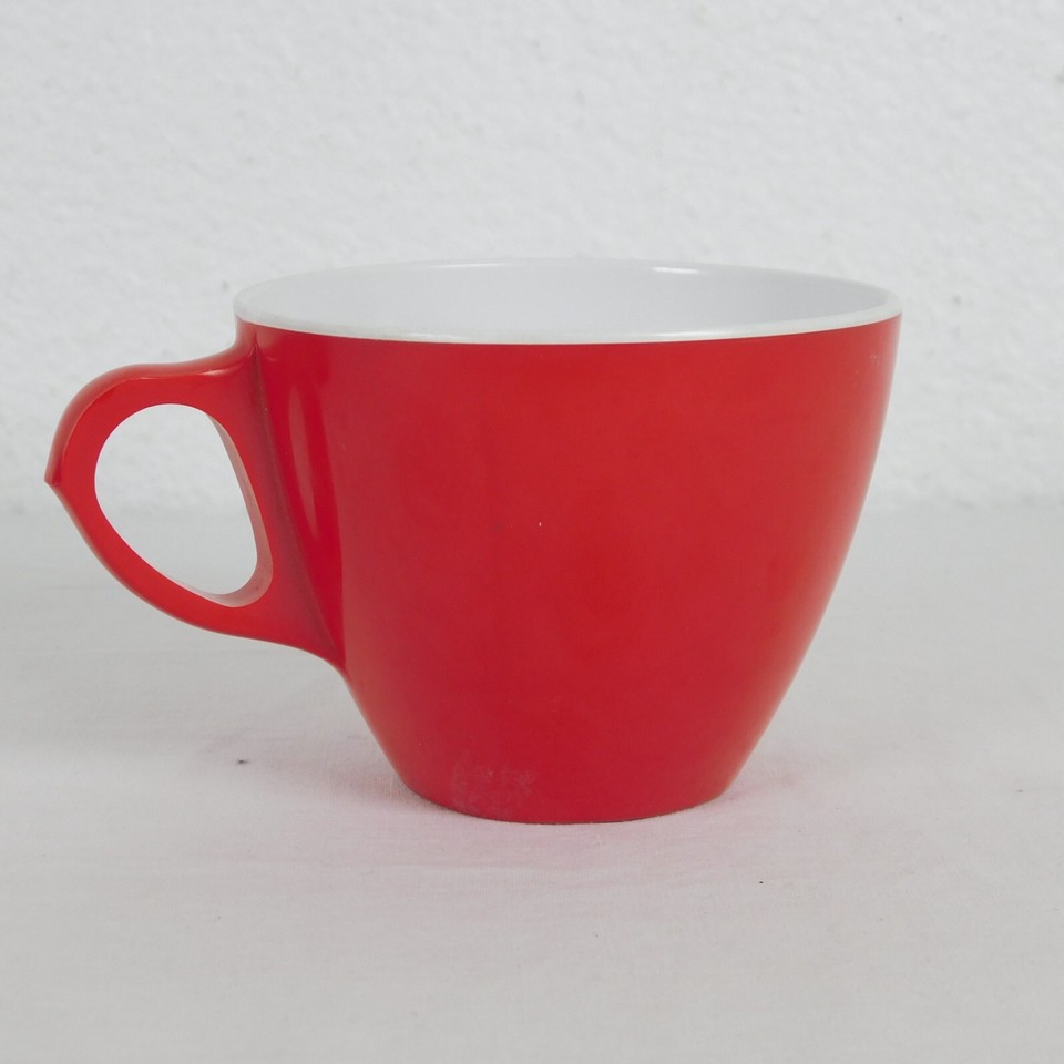 Royalon Melamine Melmac Red White Coffee Tea Cup #304 USA Set of 2 ...