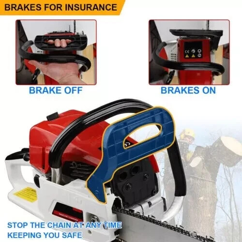 52CC 22" Gasoline Powered Chainsaw Wood Cutting Engine Gas Crankcase ...