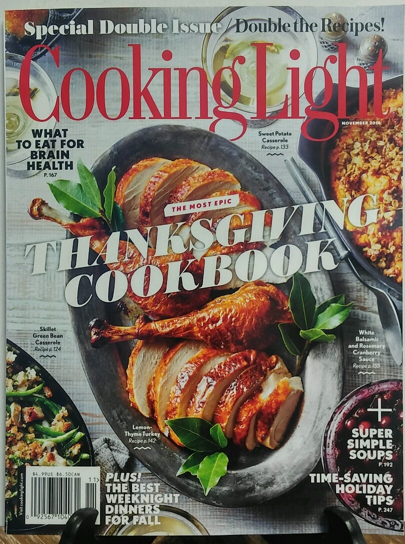 Cooking Light November 2016 Thanksgiving Cookbook Turkey Recipe FREE ...