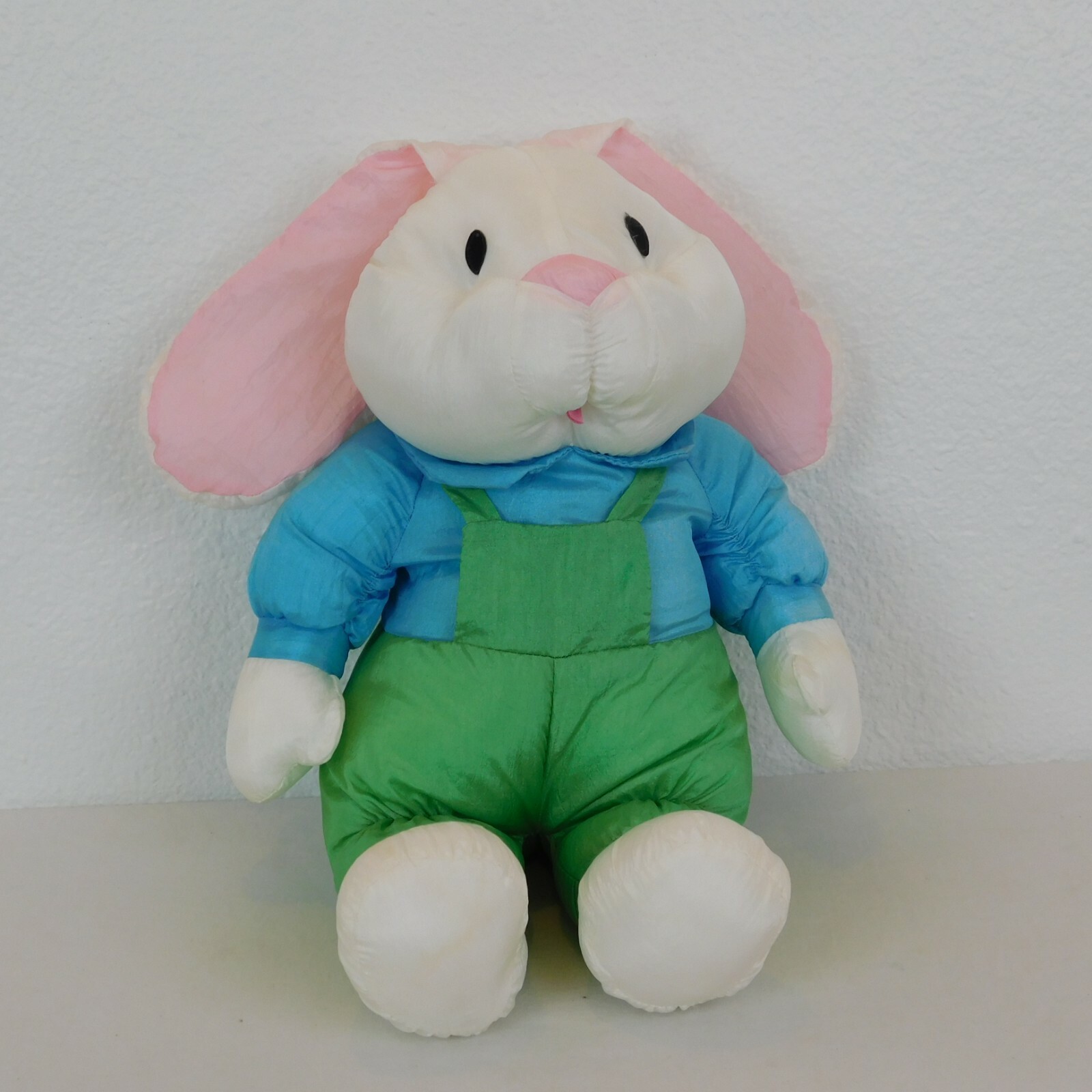 Bunny Rabbit 13" Sitting Plush Nylon Puffalump Style Easter Spring Blue ...