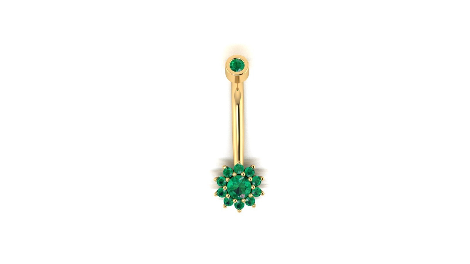 Emerald navel piercing, Emerald belly button ring, rook bellty eyebrow lip | eBay