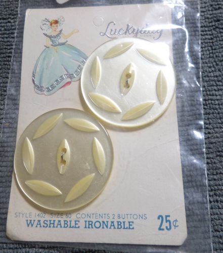 2 Large Vintage MOP Mother of Pearl Luckyday Buttons | eBay