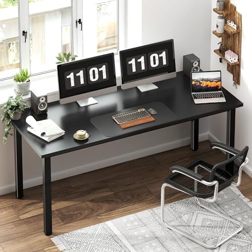 63 Inch Large Computer Desk - Modern Simple Style Home Office 63 inches ...
