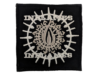 In Flames Patch, Embroidered Iron On Band Patch DIY, In Flames Logo ...