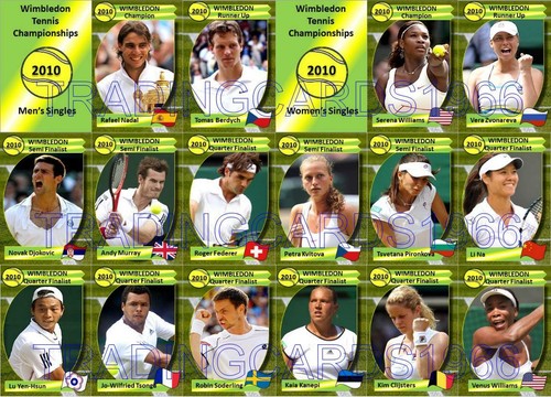 Wimbledon 2010 Tennis Trading Cards Nadal Berdych Williams Zvonereva | eBay
