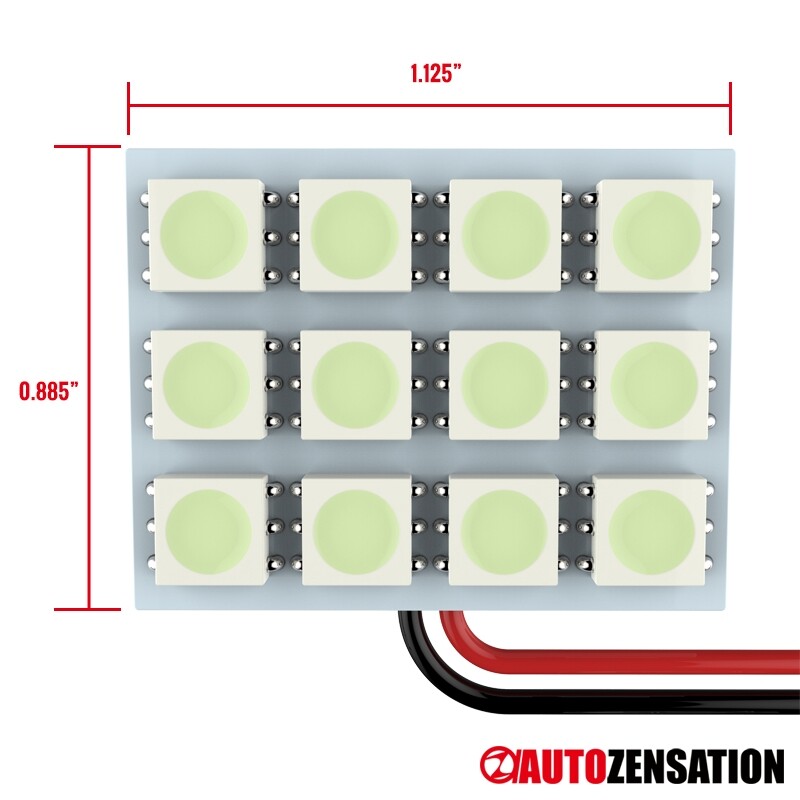 Interior LED Light Panel 12 SMD 12V+ Dome T10 BA9s Adapters | eBay