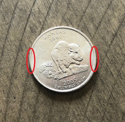 US Quarter 2005 Kansas Buffalo Rare Error Coin Off Center - Washington ...